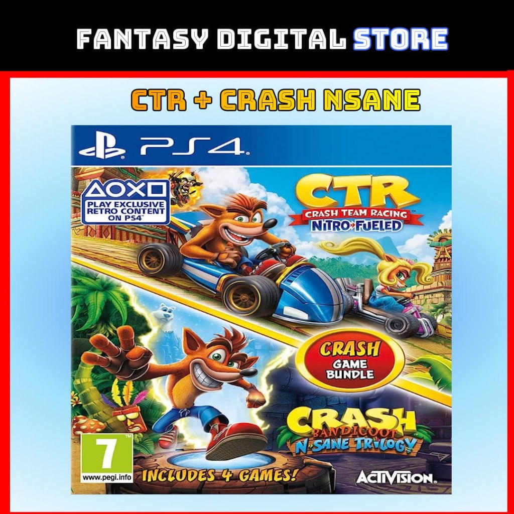 Jual CTR CRASH TEAM RACING + NSANE TRILOGY PS4 PS5 DIgital | Shopee ...