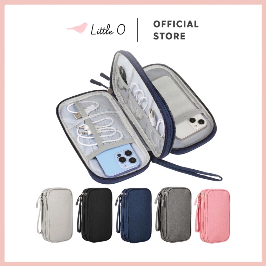 Jual LITTLE O Pouch Kabel 2 Zipper Suva Tas Handphone Tas Power Bank ...