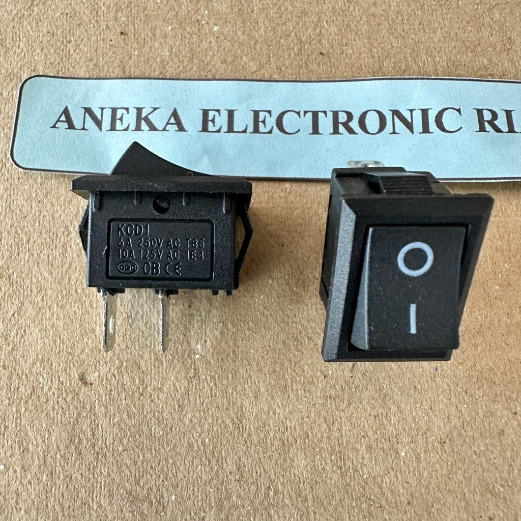 Jual SAKLAR ON OFF HITAM 2 PIN 21 X 15 ROCKER SWITCH | Shopee Indonesia