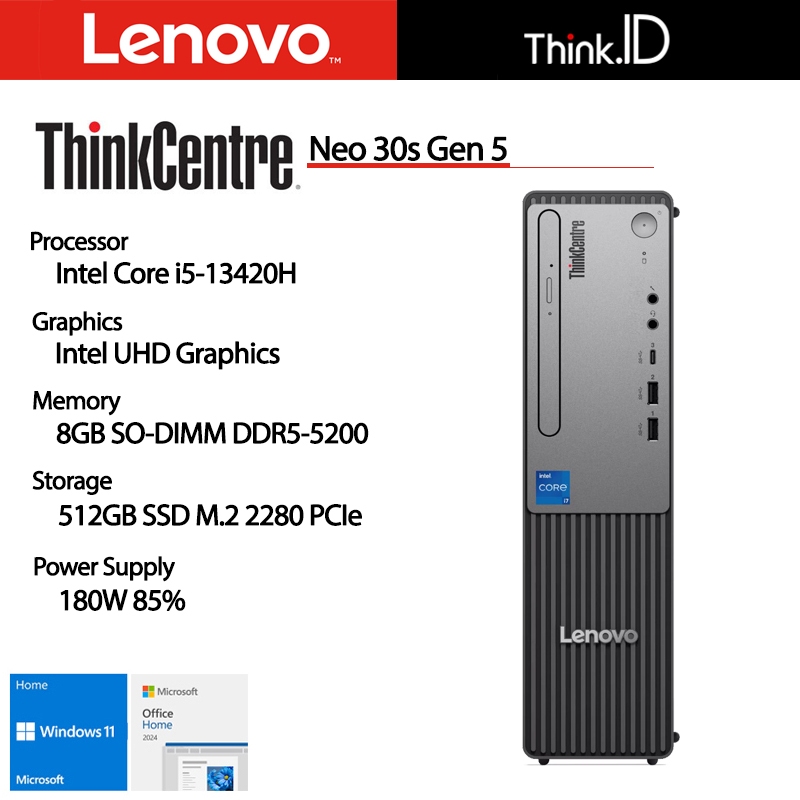 Jual Lenovo ThinkCentre Neo 30s Gen 5 Core i5-13420H 8GB 512GB SSD PSU ...