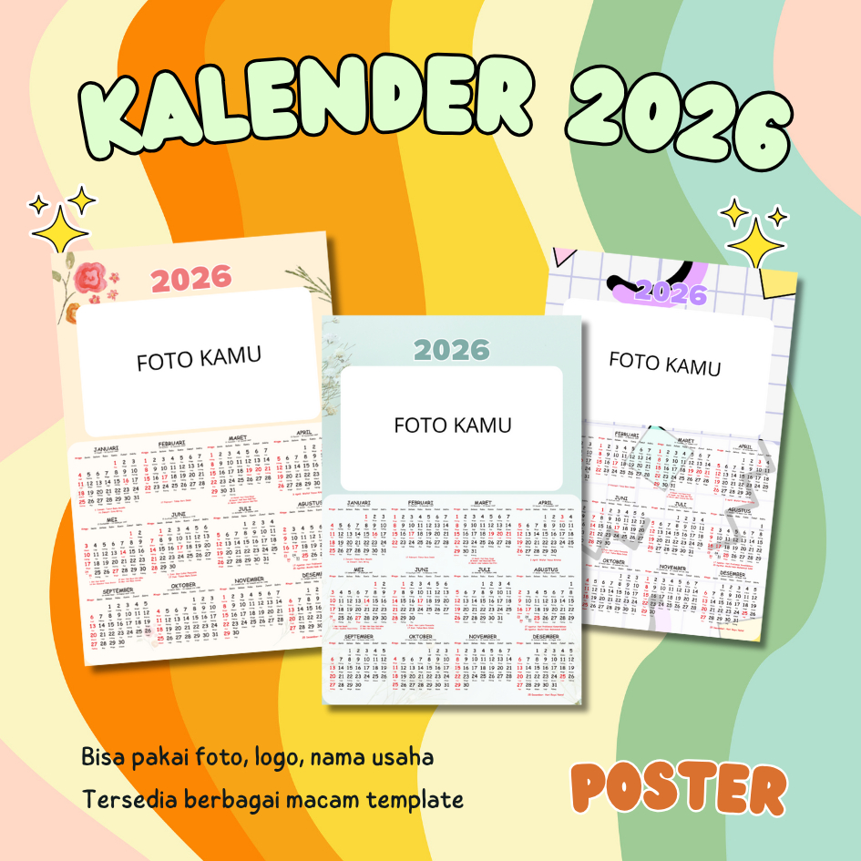 Jual [12 Bulanan A4] PART 2 Kalender Dinding 2026 Kalender 12 Bulanan ...