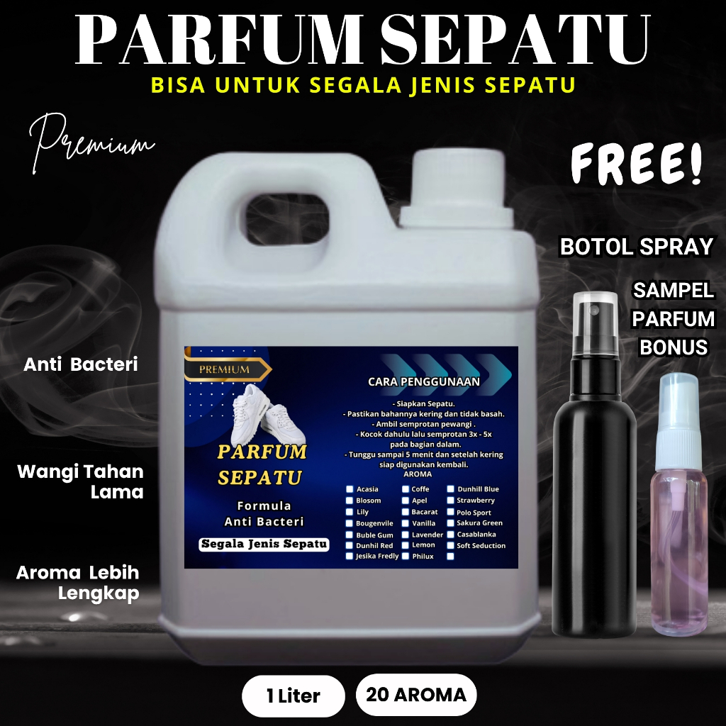 Jual Pengharum Sepatu 1 Liter Wangi Tahan Lama | Penyegar Sepatu Bonus ...