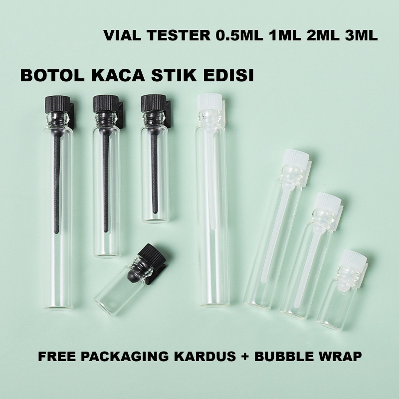 Jual Botol Parfum Vial per 100 PCS Tester 0.5ml 1ml 2ml 3ml Kaca Stik ...