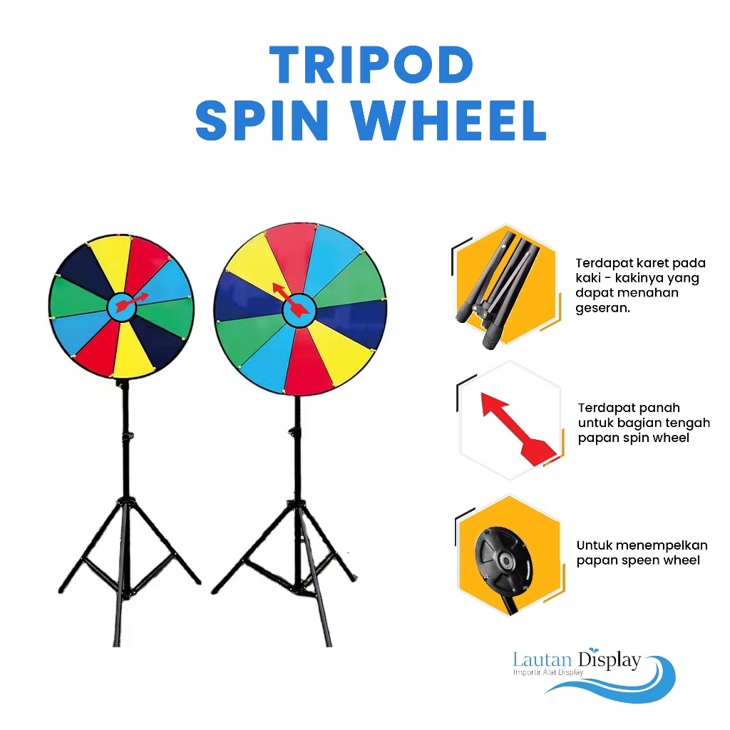 Jual Tripod Spin Wheel Roda Putar Roda Undian Spin Wheels Board Tripot ...