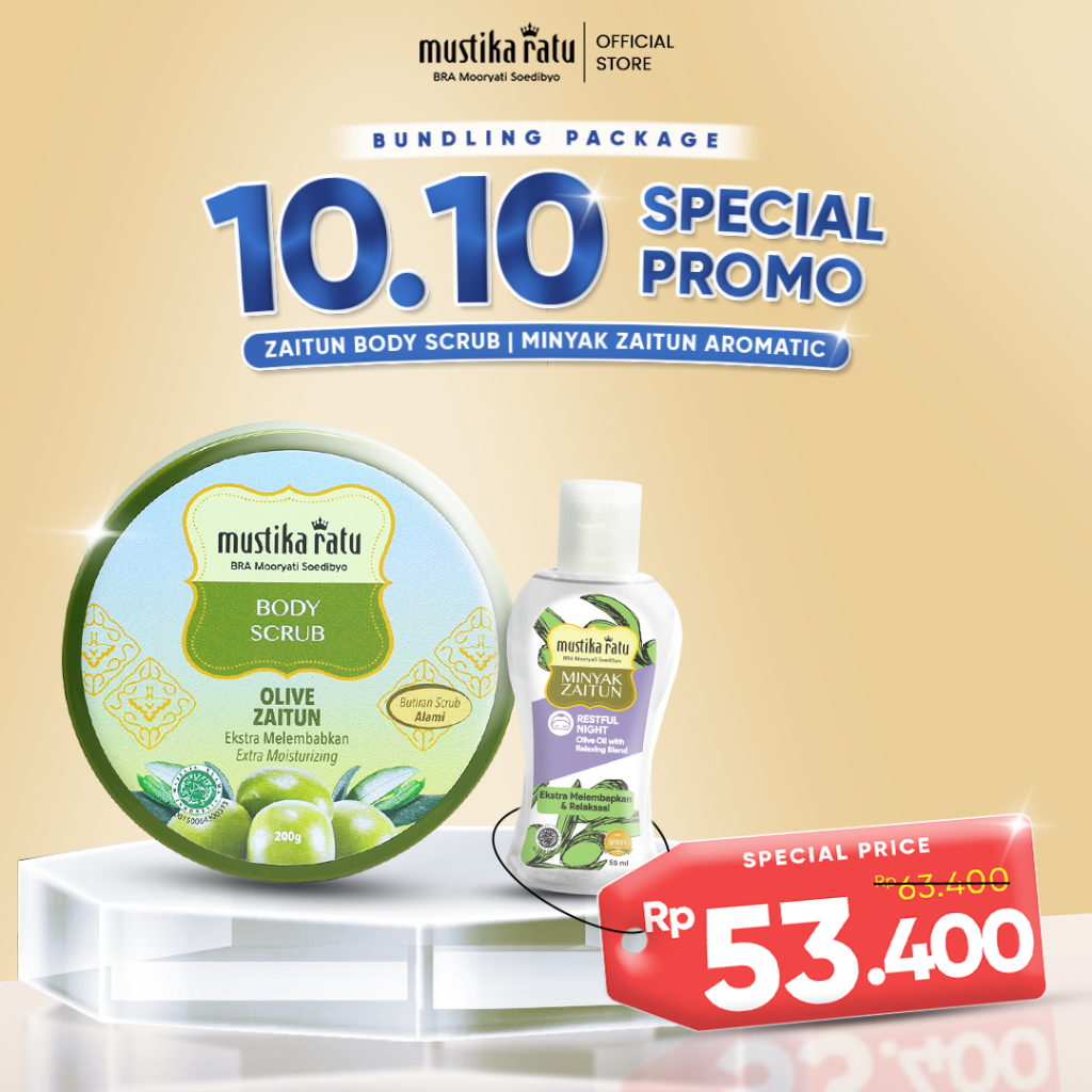 Jual [Buy1Get2] Mustika Ratu Zaitun Body Scrub 200gr FREE Minyak Zaitun ...
