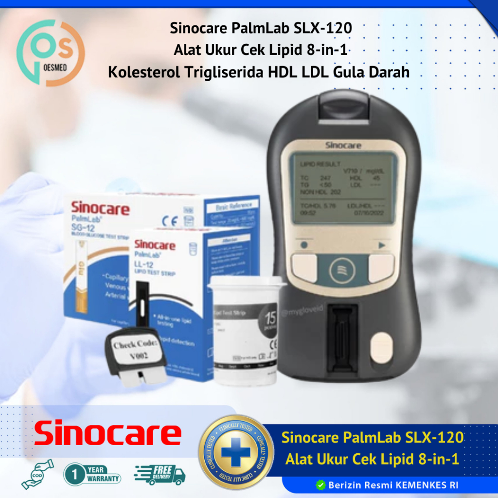 Jual Alat Ukur Cek Lipid 8-in-1 Kolesterol Trigliserida HDL LDL Gula ...