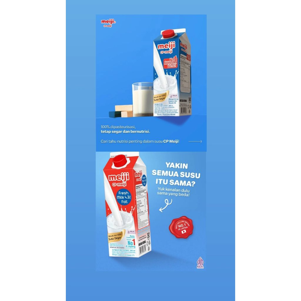 Jual Meiji Japan fresh milk low fat BPOM halal susu murni 946ml ...