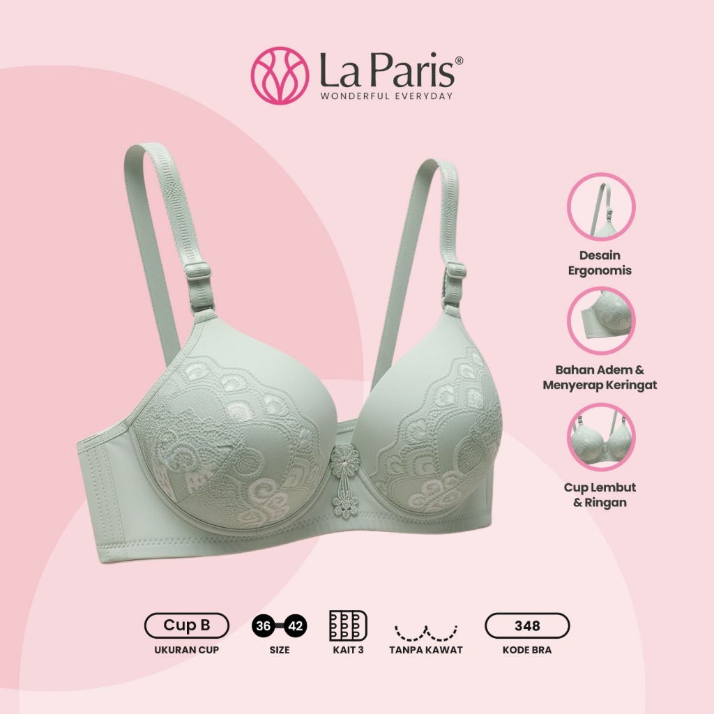 Jual LA PARIS Bundle Deals - 3 & 5 Bra Laparis Cup B Push Up Bra Motif ...