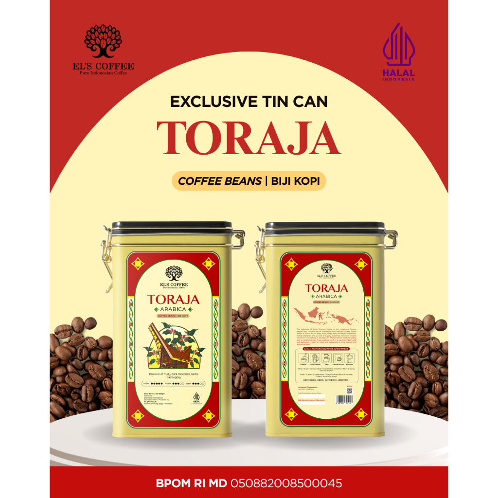 Jual EL'S COFFEE Toraja Arabica 200Gr Single Origin Exclusive Tin Can ...