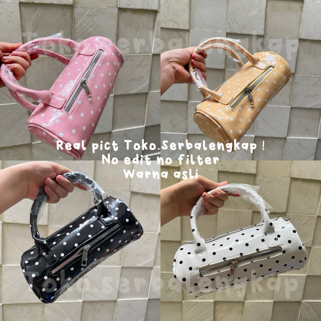 Jual Tas Polkadot lucu Slingbag / Tas Coquette retro Handbag polkadot ...
