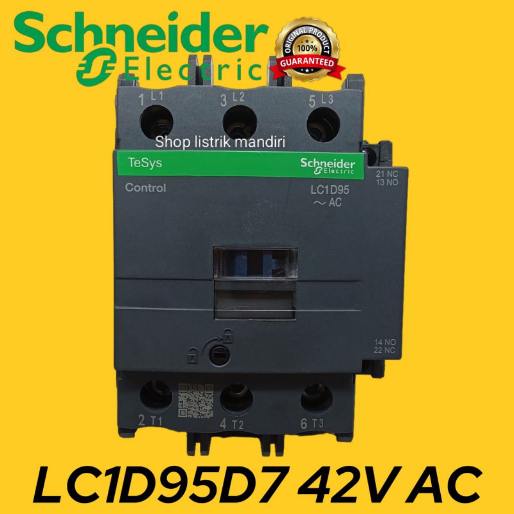 Jual kontaktor contactor LC1D95D7 LC1D95 D7 42vac 3phase 125a | Shopee ...
