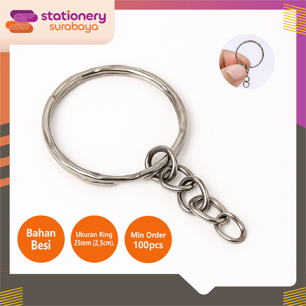Jual Ring Besi Gantungan Kunci Model Gerigi Bunga Rantai Ganci RING 2,5 ...
