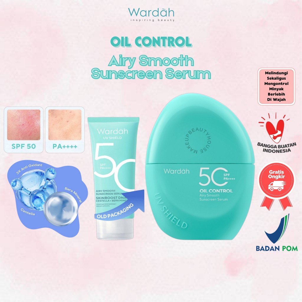 Jual WARDAH UV Shield Airy Smooth Sunscreen Serum SPF 50 PA ...