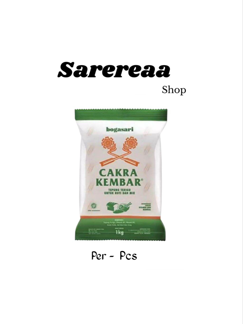 Jual Tepung Terigu Cakra Kembar 1kg – Protein Tinggi – Terigu Cakra ...
