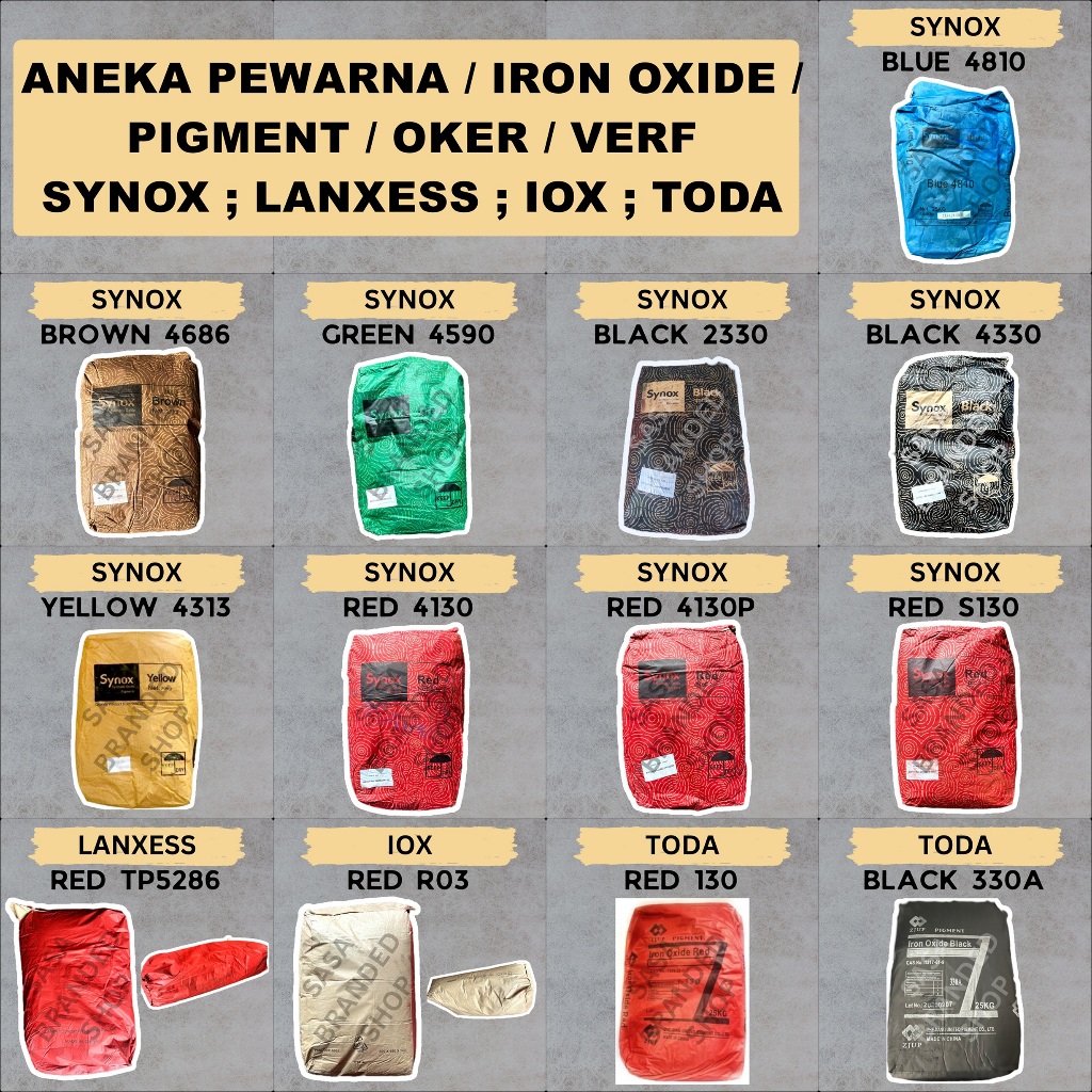 Jual Pewarna / Iron Oxide / Pigment / Oker / Verf - 25KG - Synox / Iox ...