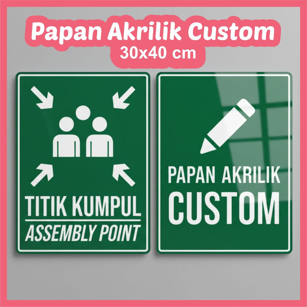Jual [ 30x40cm ] PAPAN AKRILIK DINDING CUSTOM | Papan Nama Info Ruangan ...