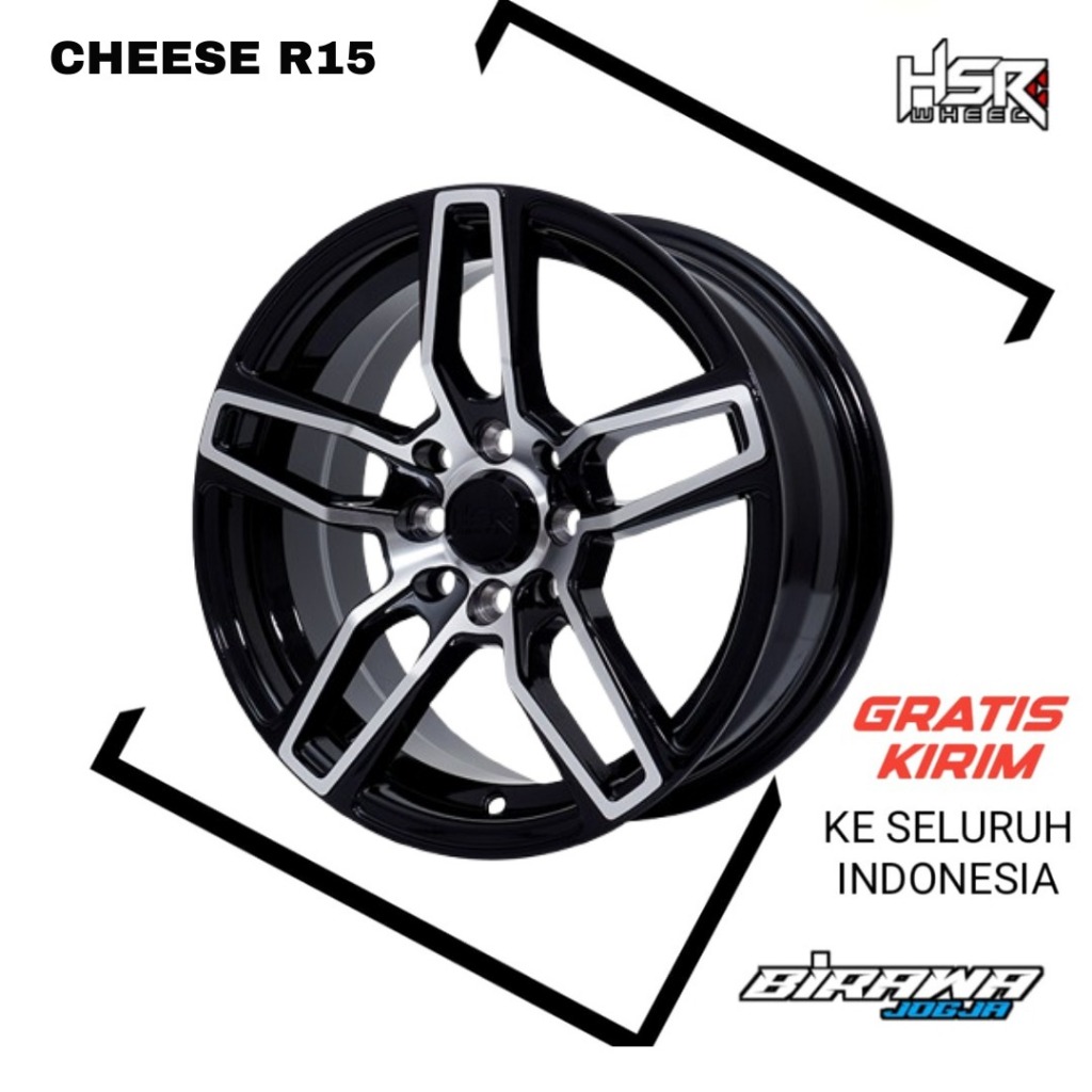 Jual VELG MOBIL RACING HSR CHEESE RING 15 BLACK COCOK UNTUK BRIO, CALYA ...