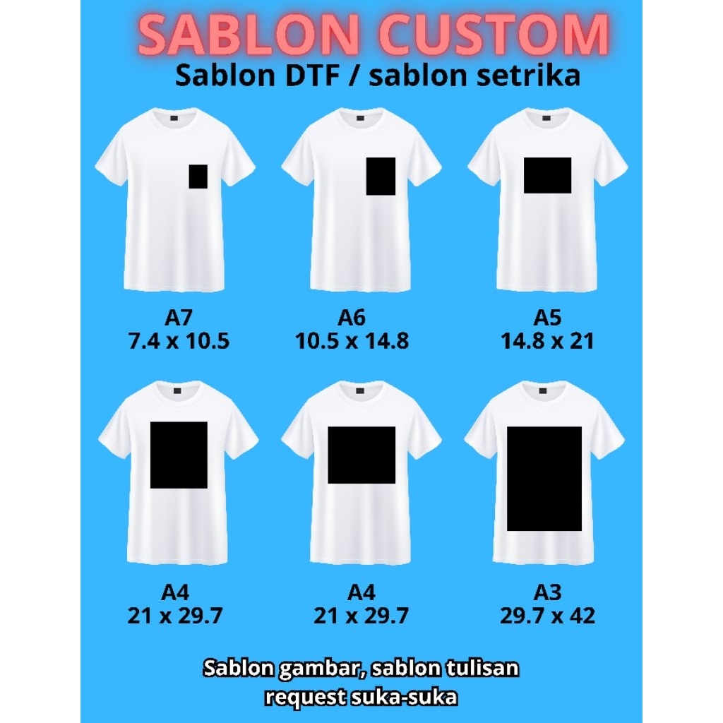 Jual Sablon Setrika Custom A4 & A3 | Shopee Indonesia