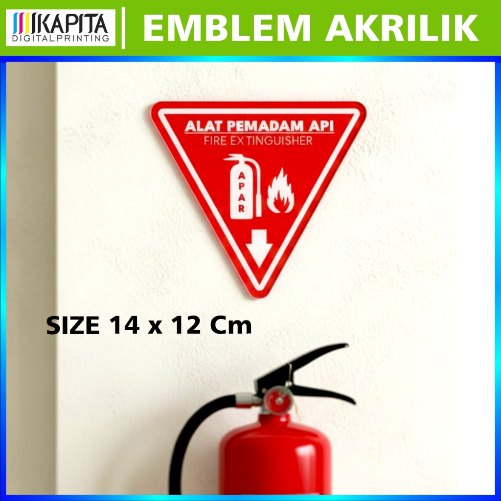 Jual Papan Akrilik Penanda APAR murah awet | sign Akrilik Segitiga Apar ...