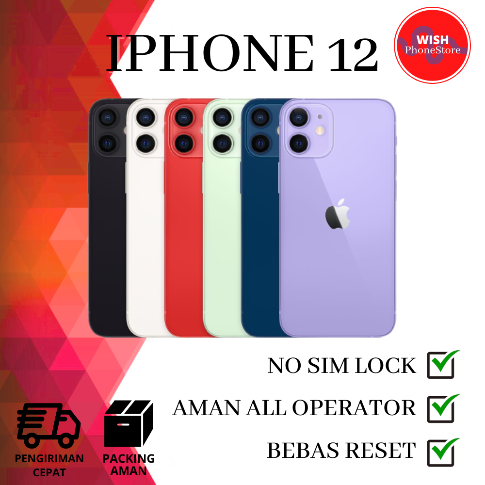 Jual IP 12 64GB 128GB 256GB SECOND BEKAS KONDISI MULUS FULLSET NO ...