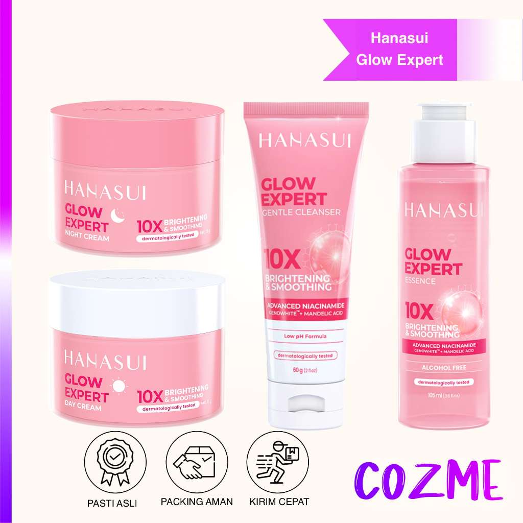 Jual HANASUI Glow Expert 10X Brightening & Smoothing Series | Day Cream ...
