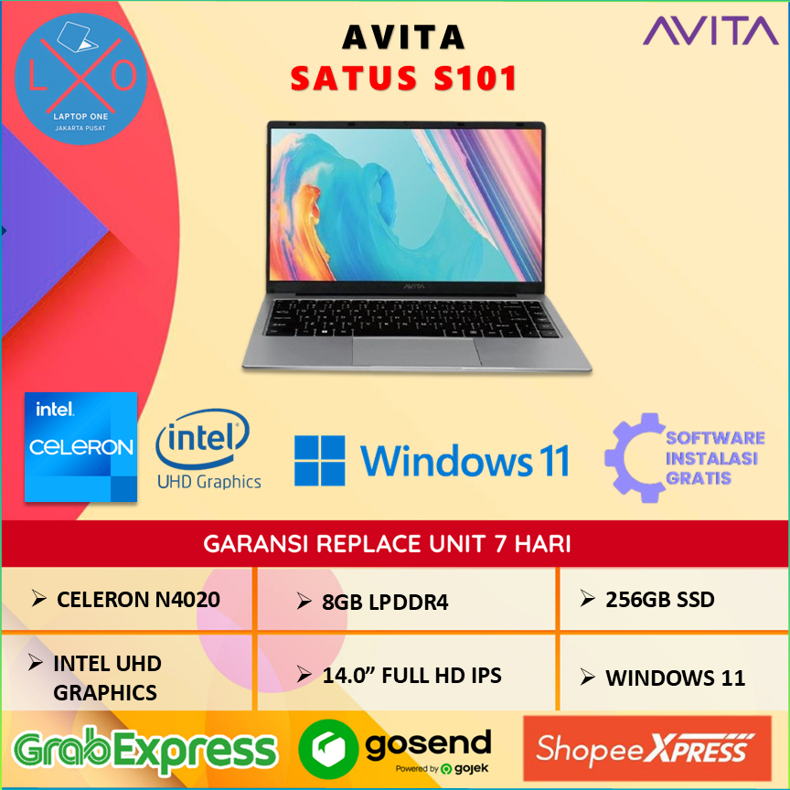 Jual Laptop Avita Satus S101 N4020 8GB 256GB 14.0" Full HD IPS Windows ...