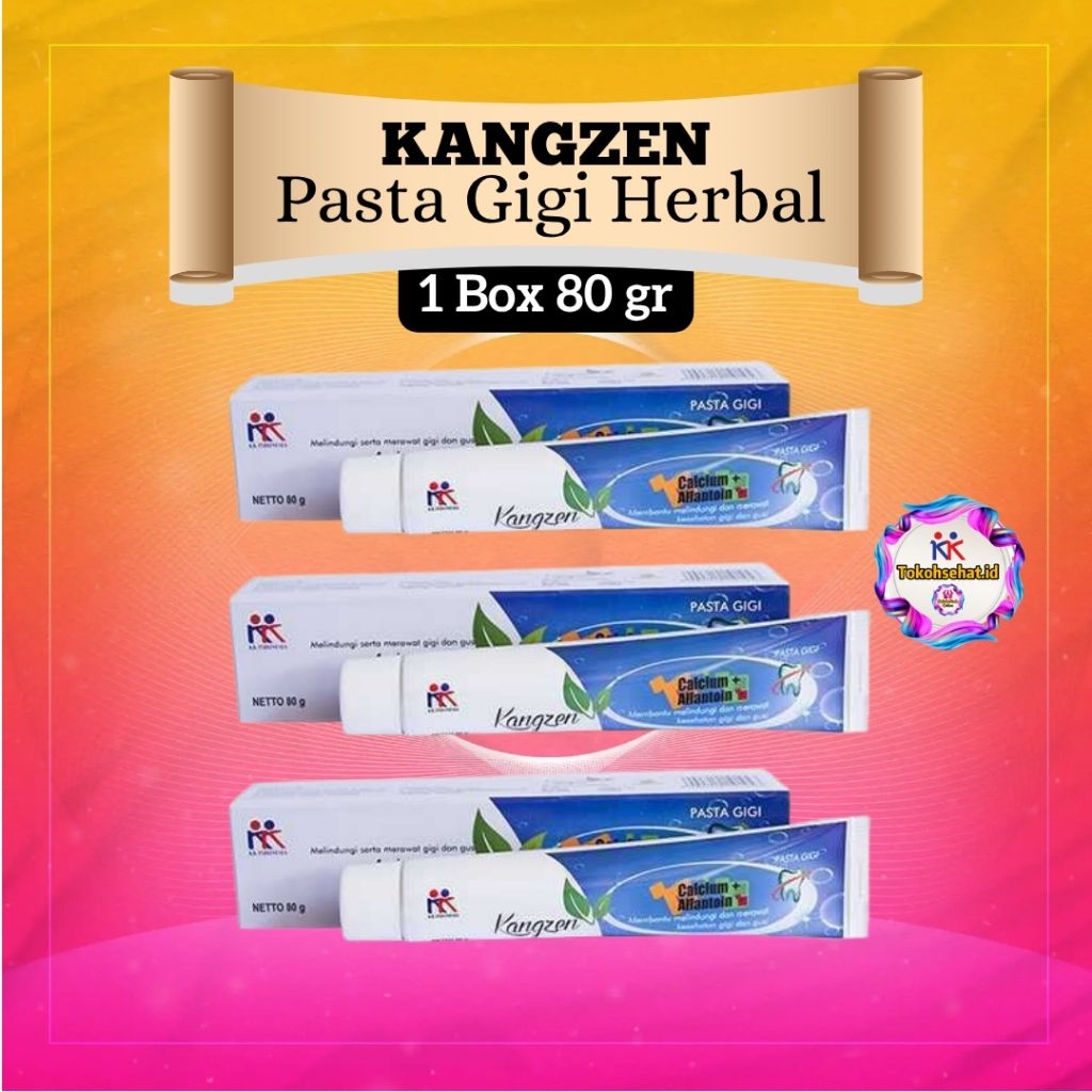Jual Kangzen Pasta Gigi Herbal Mengatasi plak/karang gigi, bau mulut ...