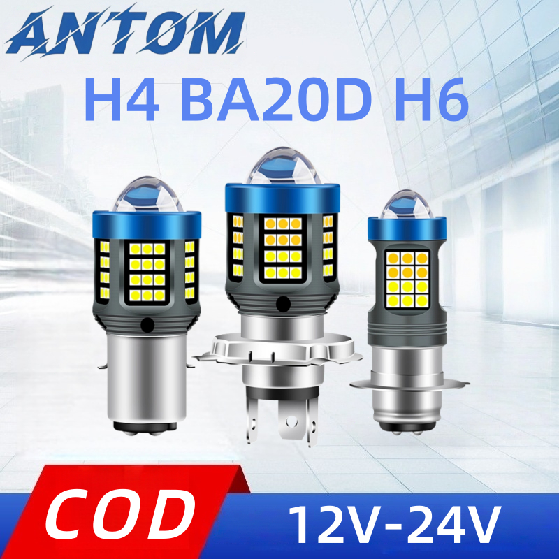 Jual LED Lampu Depan MotorTinggi/Rendah Beam H4 BA20D H6 P15D 3000LM ...