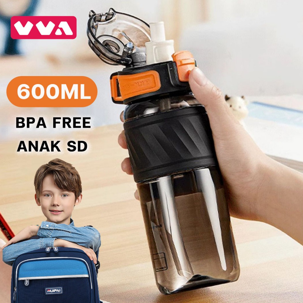 Jual Botol Minum Anak Sekolah 600ml Bpa Free Trtian Anti Tumpah Pecah ...