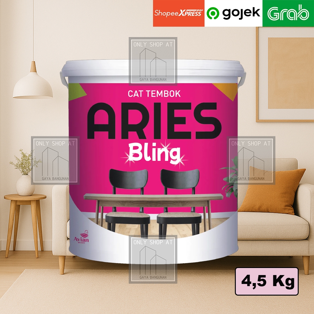 Jual Cat Aries Bling 4.5 Kg / Cat Avian Warna Putih Merah (Instant ...