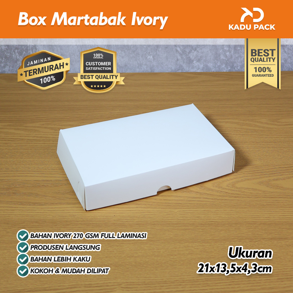 Jual Box Dus Kue 21x13,5x4,3 cm / Donat Mini / Ivory 270 GSM / Laminasi ...