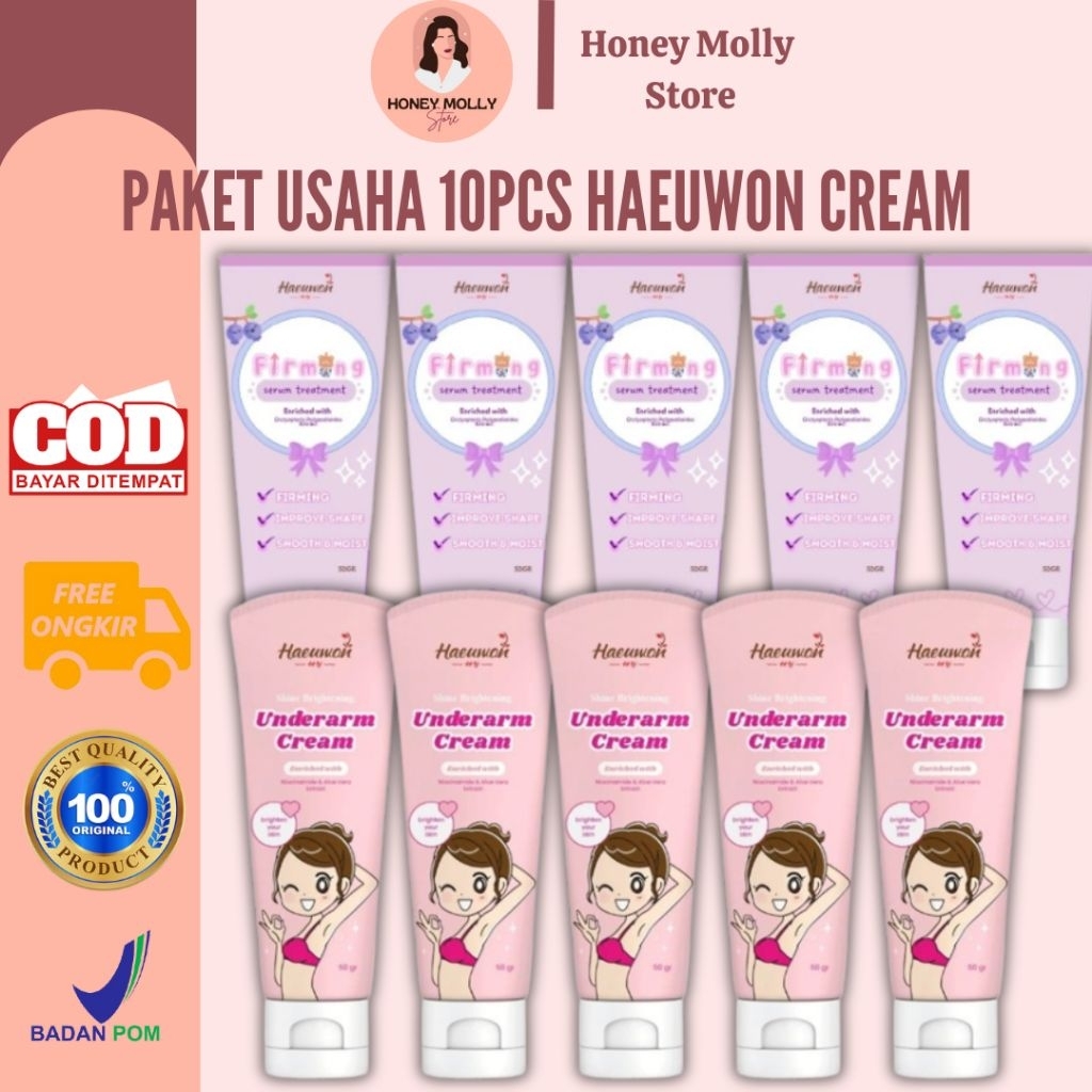 Jual [DAPAT 5 & 10PCS] HAEUWON Underarm Cream Shine Brightening ...