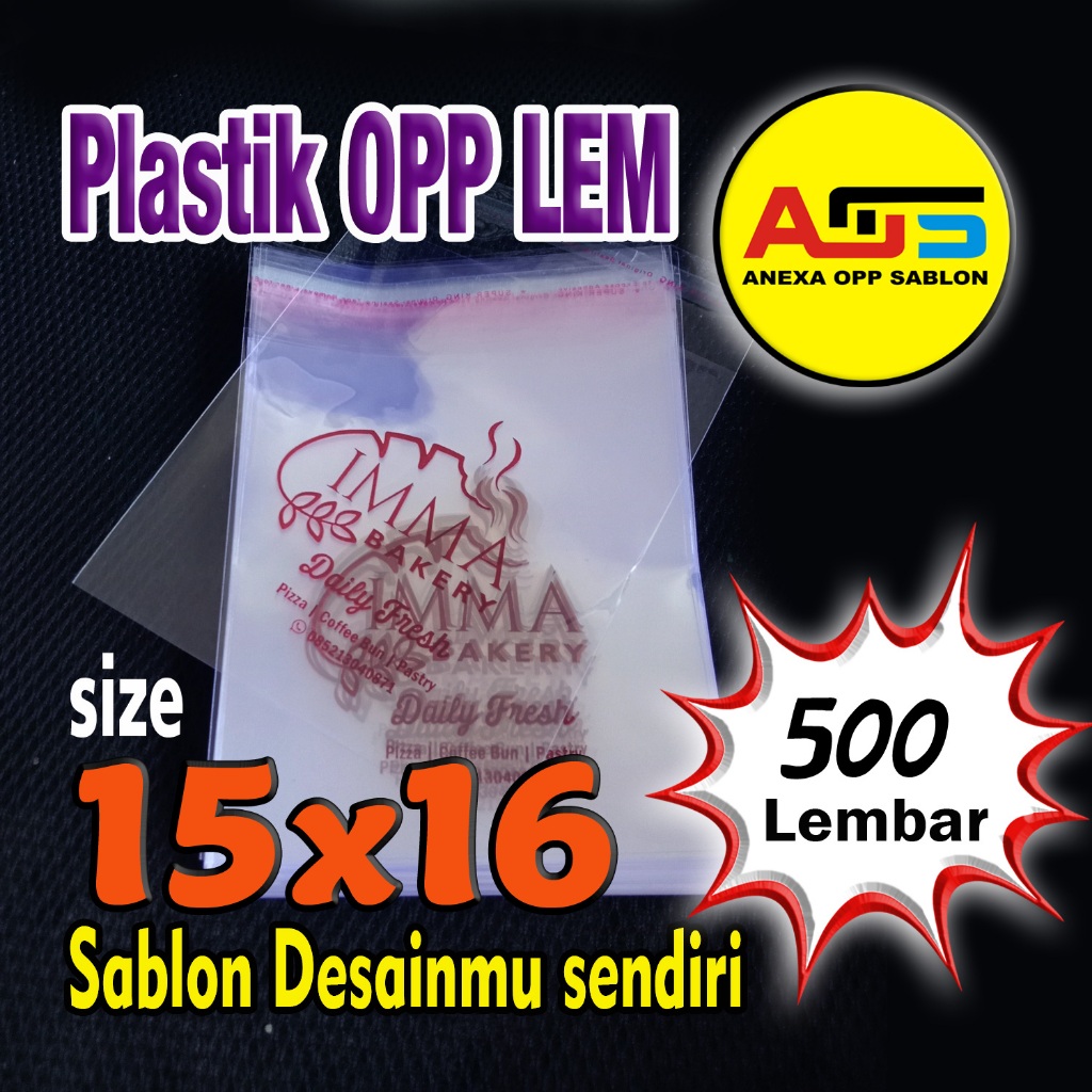 Jual Plastik OPP 15x16 Tebal, kemasan Roti/Bakery Sablon Custom ...