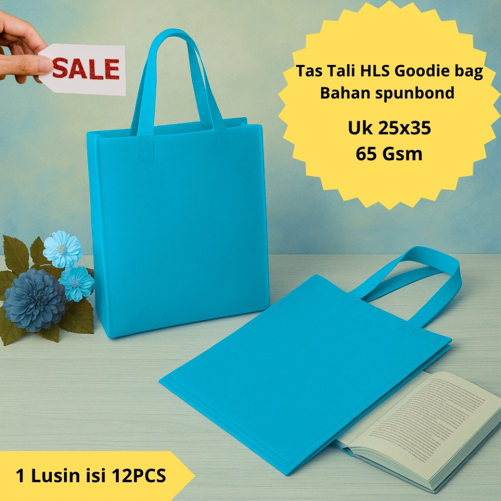 Jual (isi 12 PCS) Tas Spunbond HLS 25x35x8 Tas belanja Harga per Lusin ...