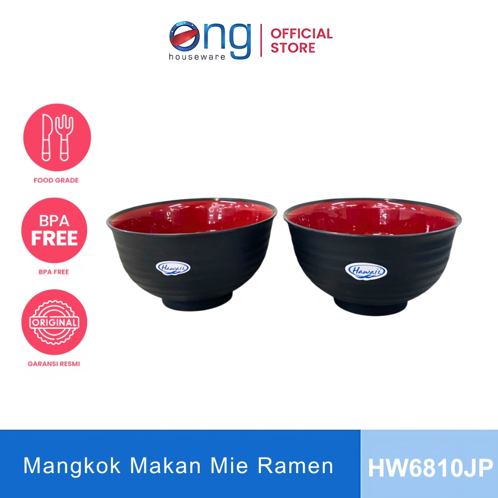 Jual Ong Houseware - Mangkok Makan Mie Ramen Bowl Plastik Ulir Hawai ...