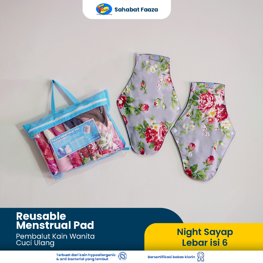 Jual Faaza Motif Night Pembalut Kain Wanita Cuci Pakai Ulang Menstrual ...