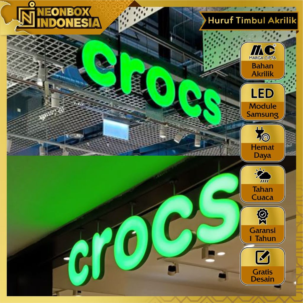 Jual Huruf Timbul Akrilik, Custom 3D Letter LED, Siap Pasang, Free ...