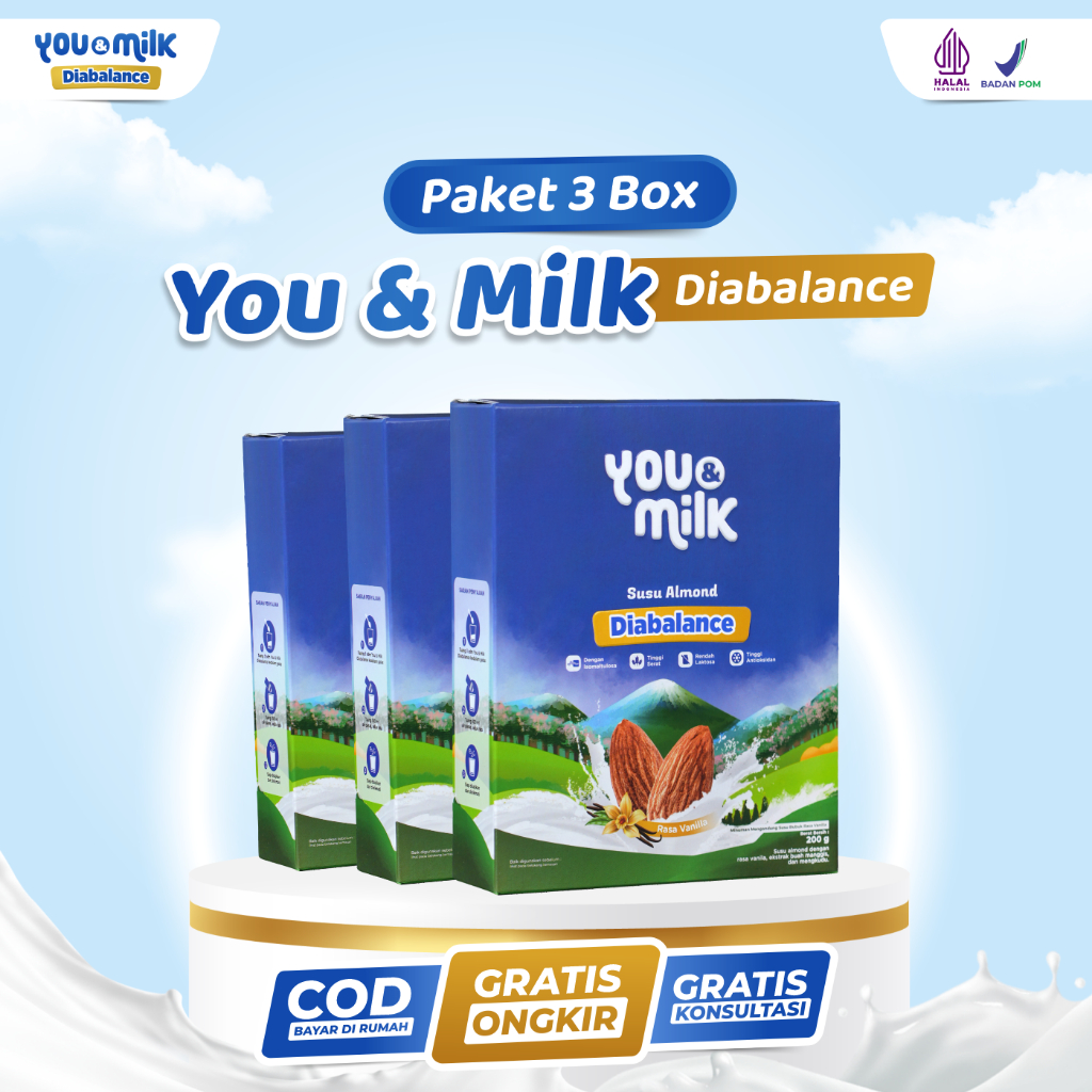 Jual Paket 3 Box Susu You and Milk Diabalance Susu Almond Herbal Bantu ...