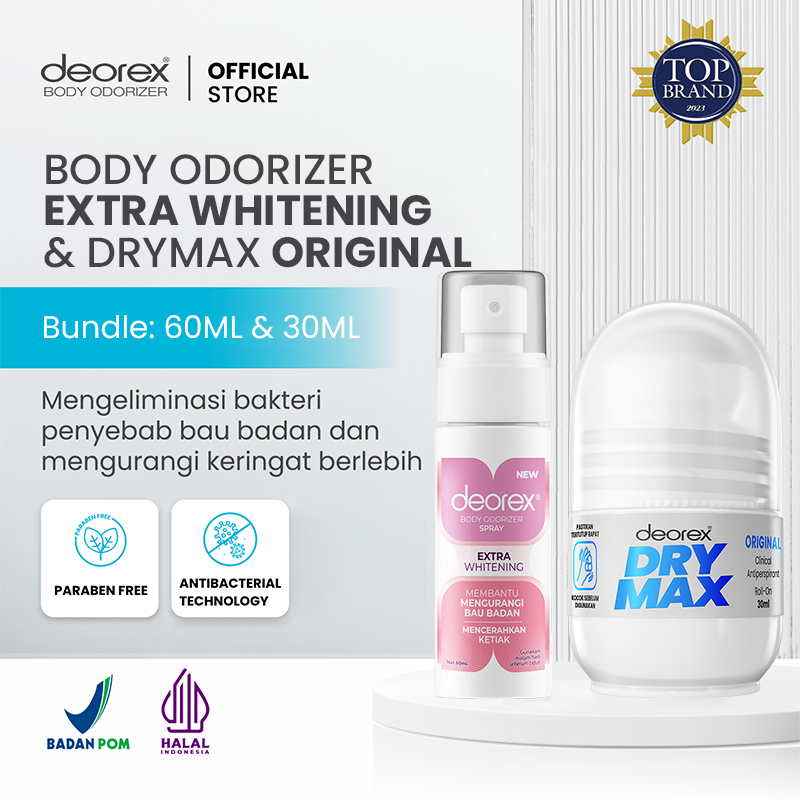 Jual [Bundling 2pcs Bright & Dry] Deorex Body Odorizer Extra Whitening ...