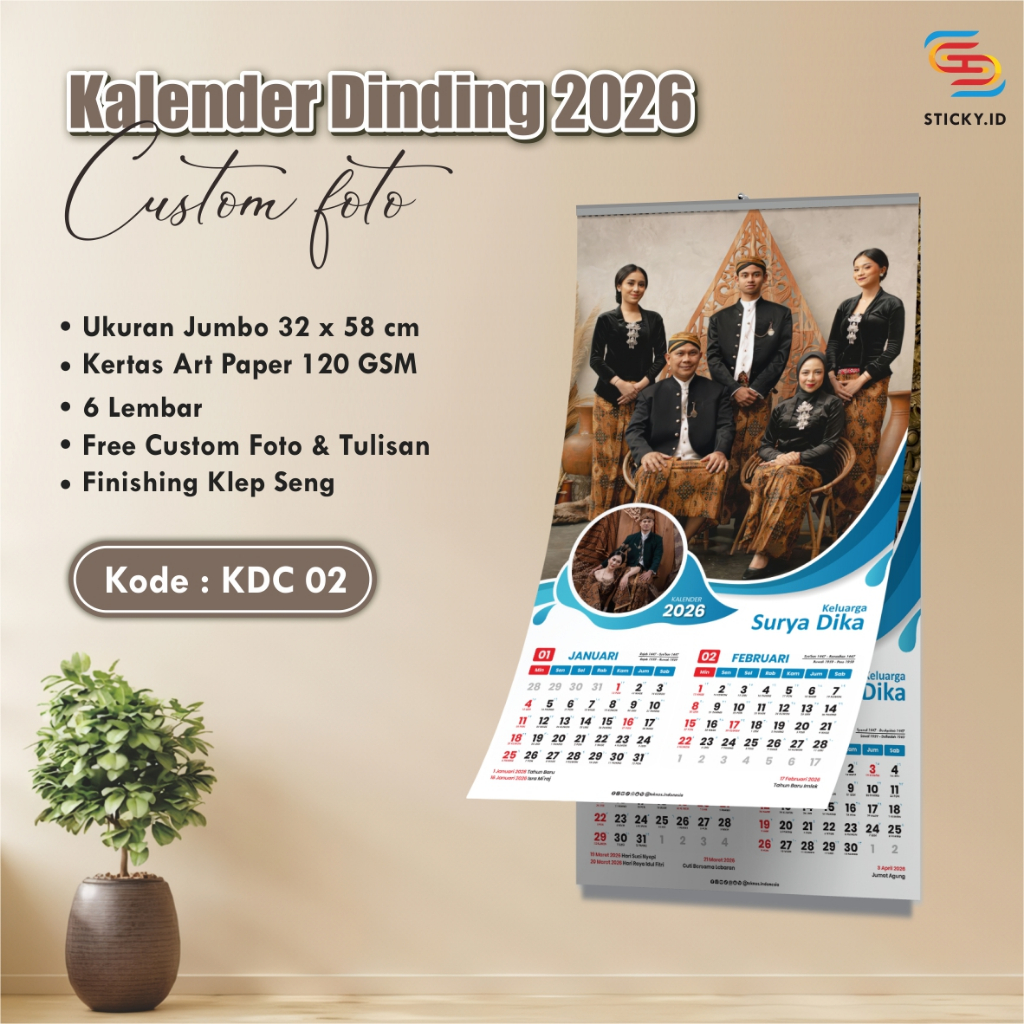Jual KALENDER DINDING CUSTOM FOTO - CETAK KALENDER CUSTOM - KALENDER ...
