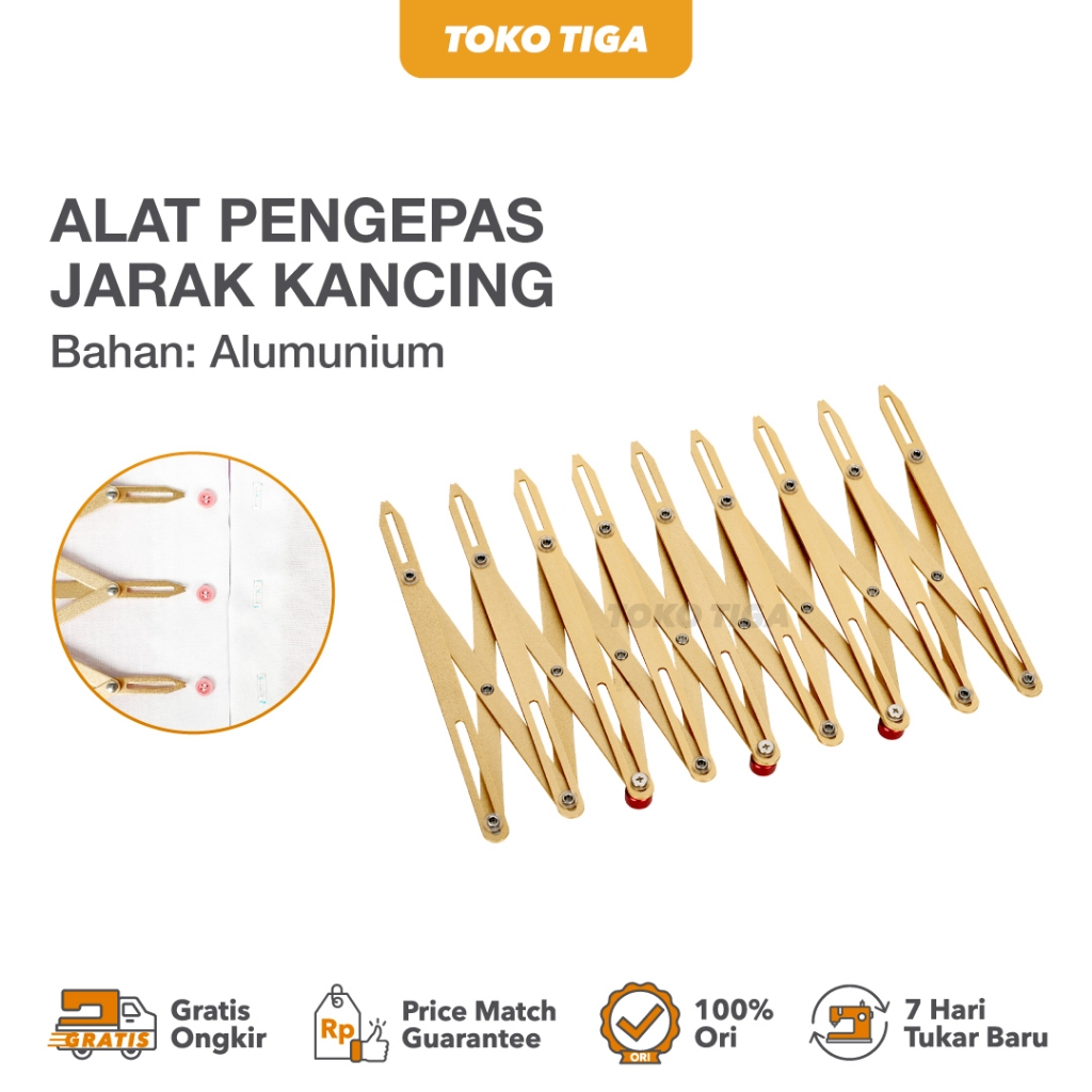 Jual Alat Pengepas Jarak Kancing / Buttonhole Spacer Ruler / Penanda ...