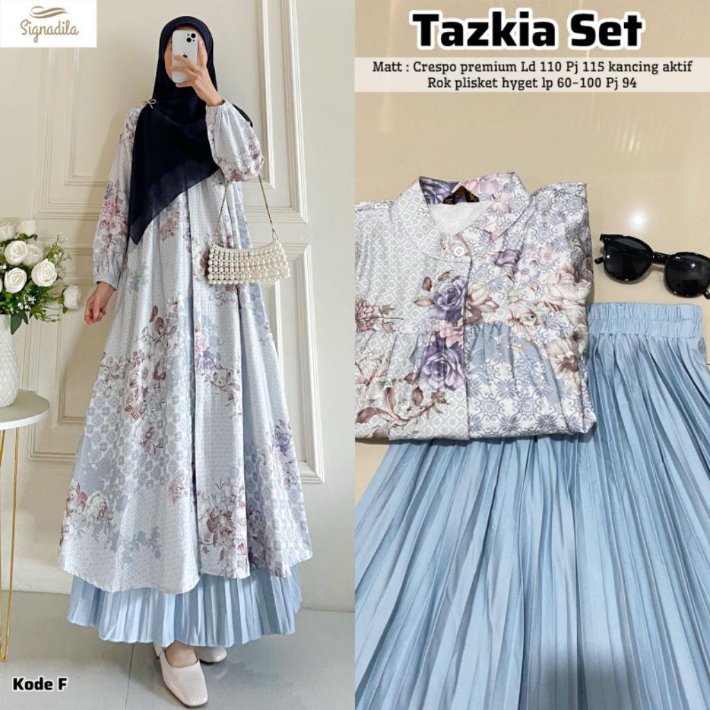 Jual TAZKIA TAZANA CAMELIA BY SIGNADILA SET ROK PLISKET LONG TUNIK ...