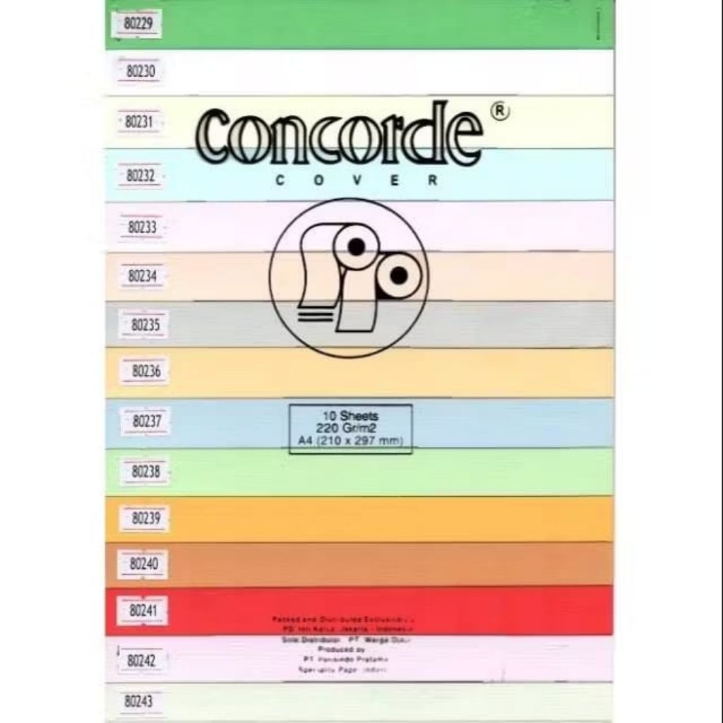Jual CONCORDE BRIEF CARD COVER PAPER A4 220GSM KERTAS PIAGAM | Shopee ...