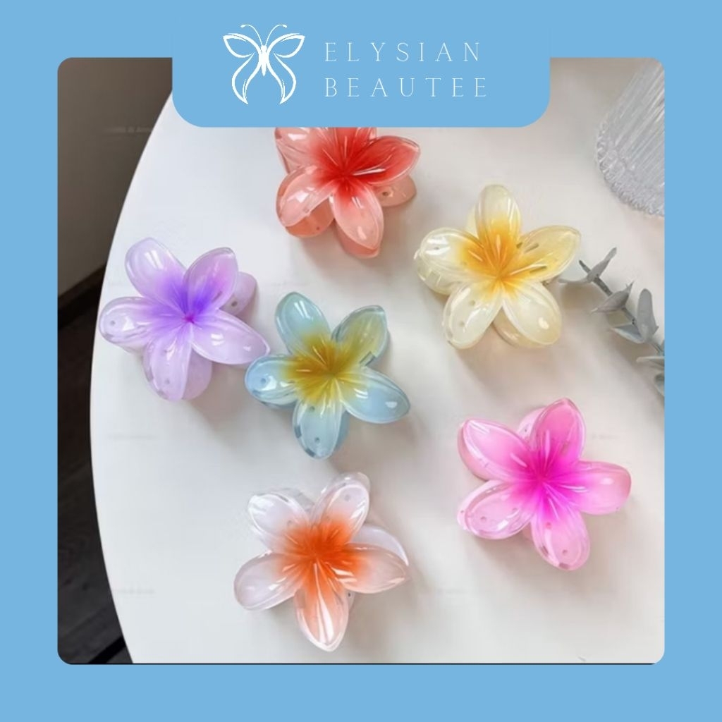 Jual Jepit Rambut Viral Jedai Bunga Kamboja Ukuran 8 Cm | Shopee Indonesia