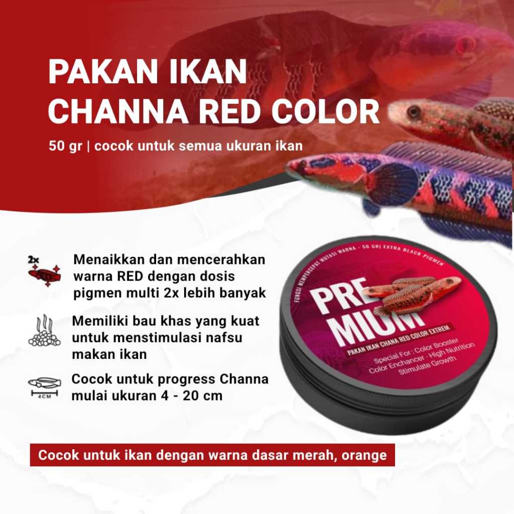 Jual Pelet Channa Red Booster Pigmen Red Lengkap | Booster Warna Channa ...