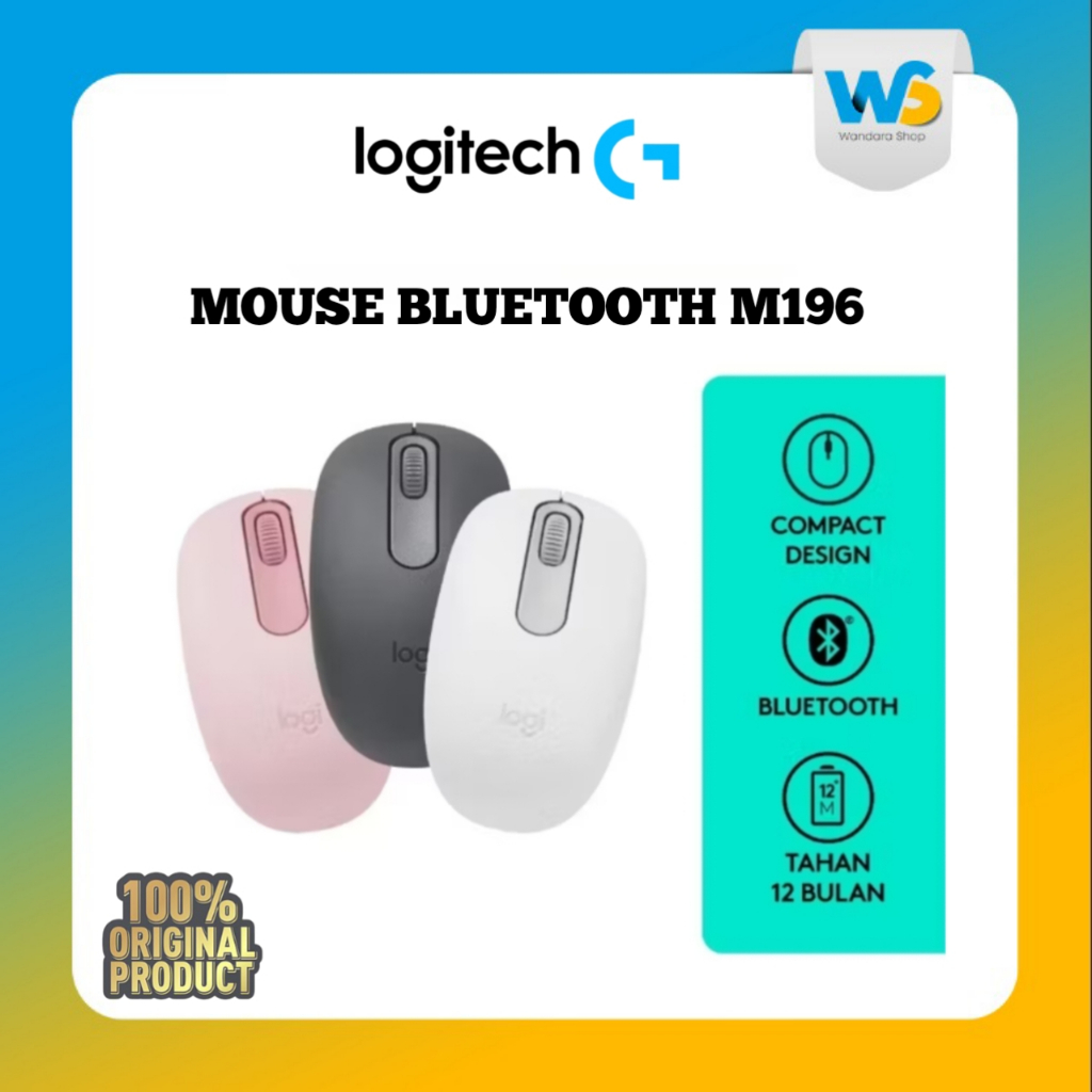 Jual Logitech M196 Wireless Mouse Bluetooth Comfortable Shape | Shopee ...