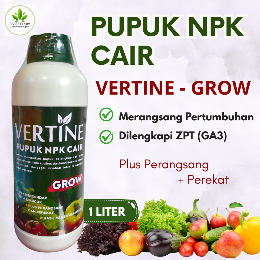 Jual Pupuk Npk Cair Pelebat Buah Dan Sayur, Pupuk VERTI GROW Untuk Pertumbuhan Tanaman Cegah ...