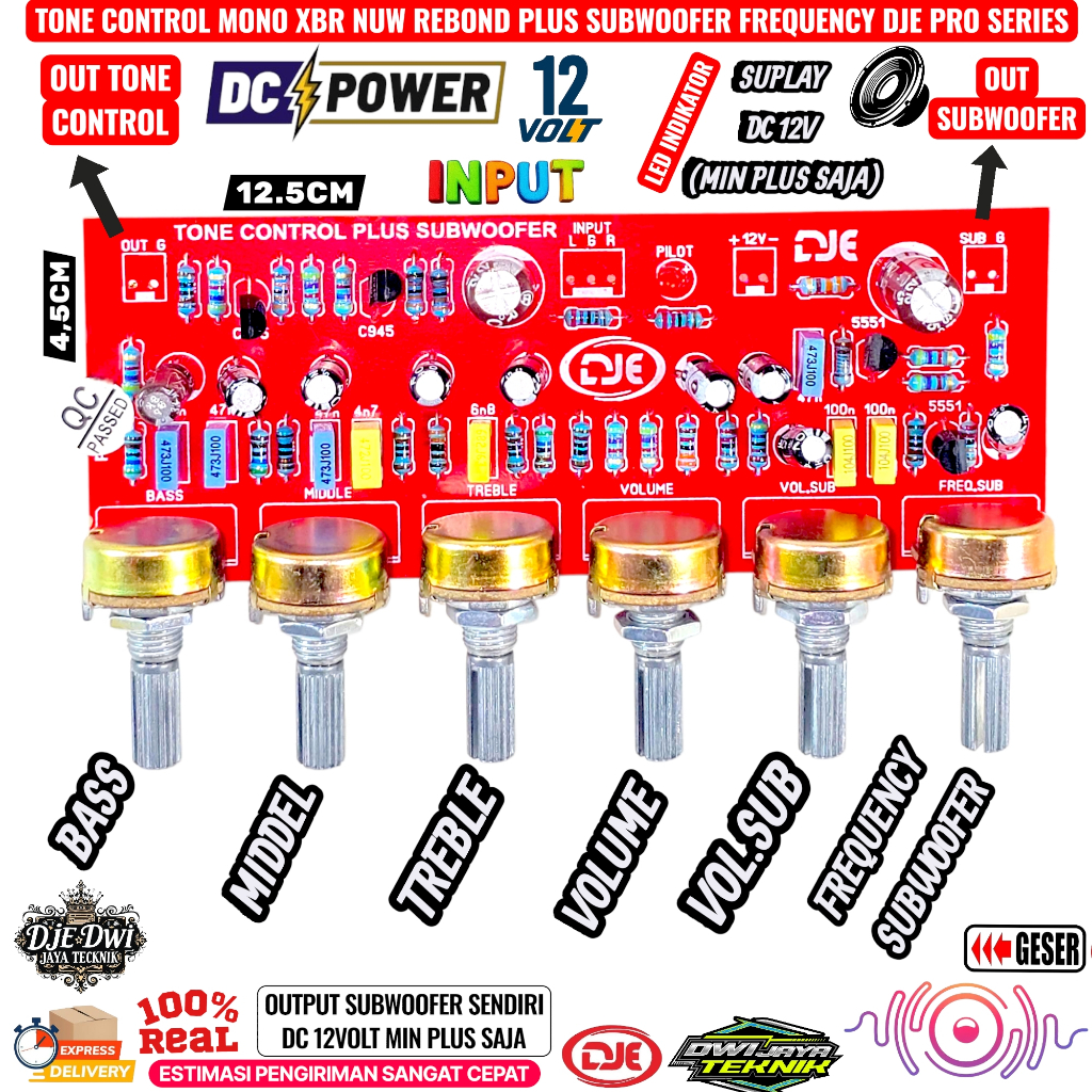 Jual Kit Tone Control 2 Output Plus Subwoofer Tone XBR NUW REBOND DC ...