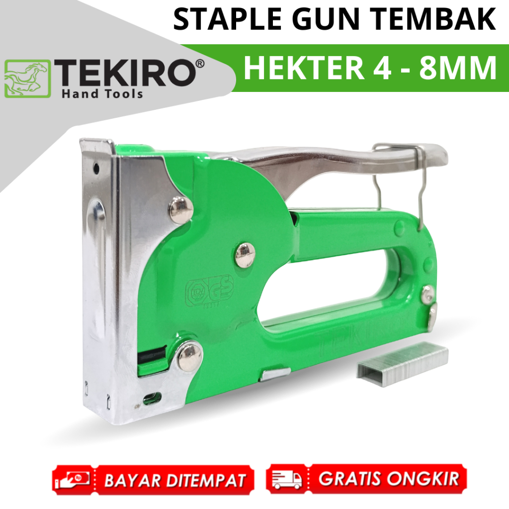 Jual TEKIRO Staple Gun Tacker 4-8mm Staples Stapler Tembak Alat Staples ...