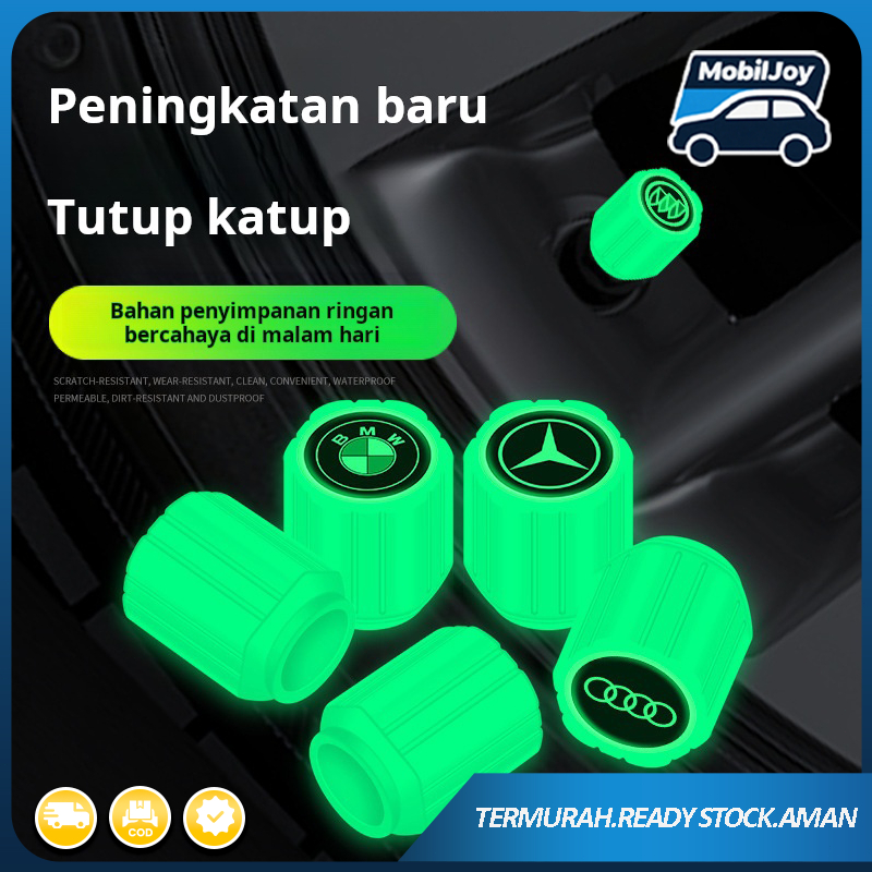 Jual 4pcs Tutup pentil mobil, penutup pentil bercahaya, penutup inti ...